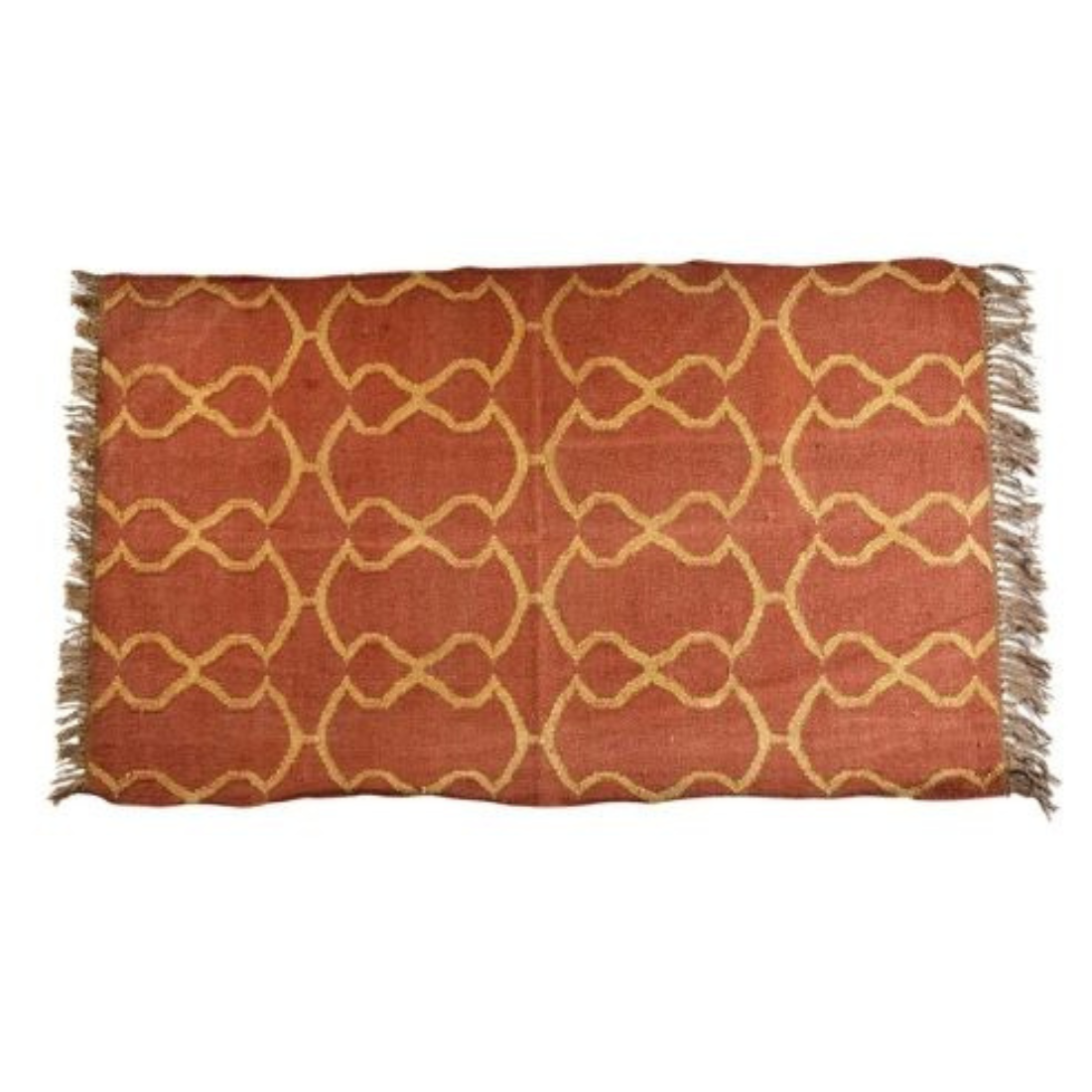 Rust and Light Brown Woven Rug – razaaiwala